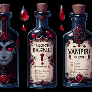 Vampire Blood Badges Twitch Discord Kick Sub Bit Badges Gothic Emotes ...