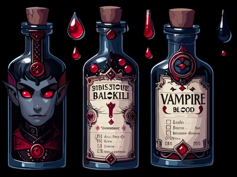 Vampire Blood Badges Twitch Discord Kick Sub Bit Badges Gothic Emotes ...