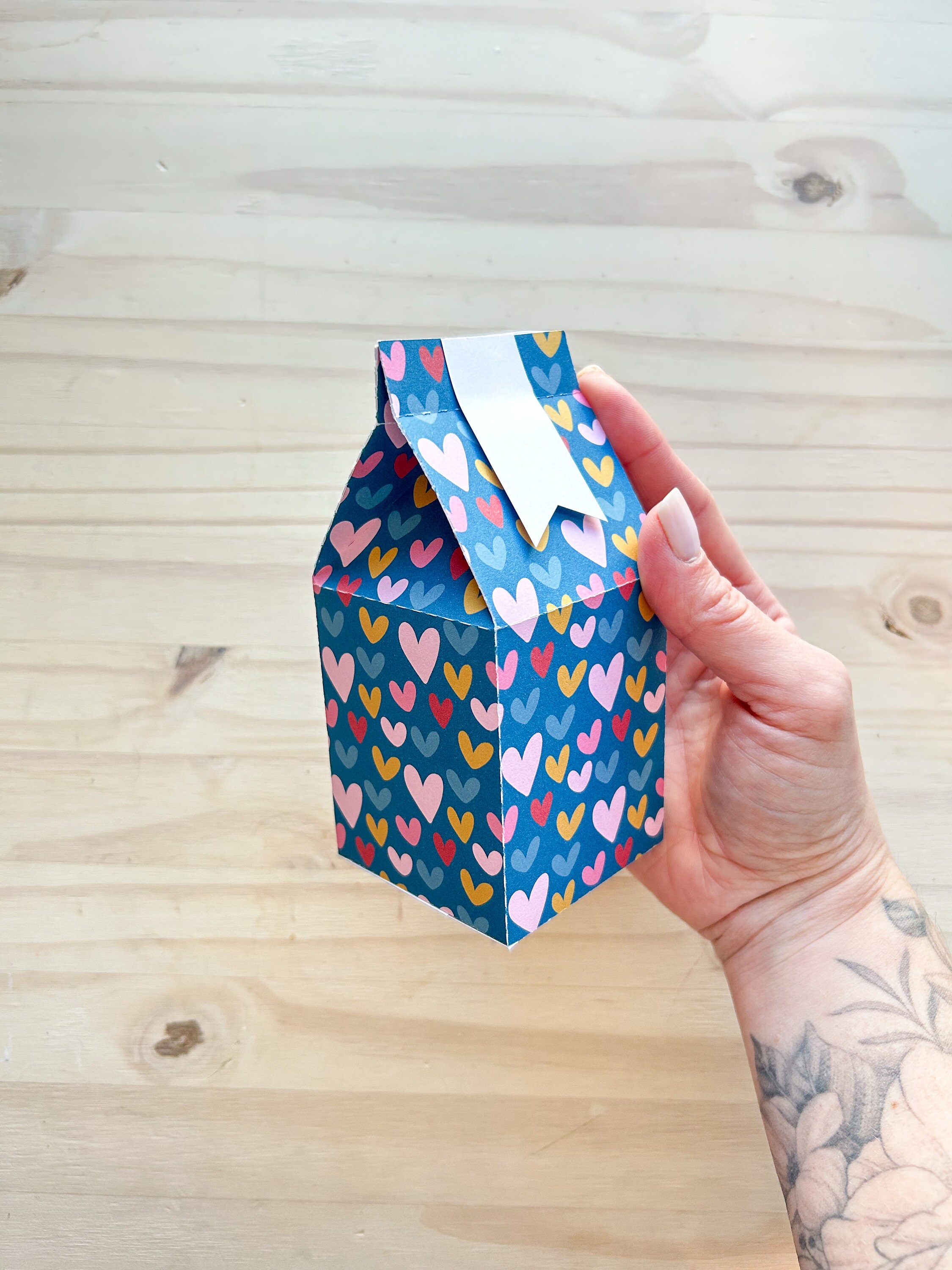 Milk Box Template With Pattern, Milk Box Template PDF, Valentines Day ...