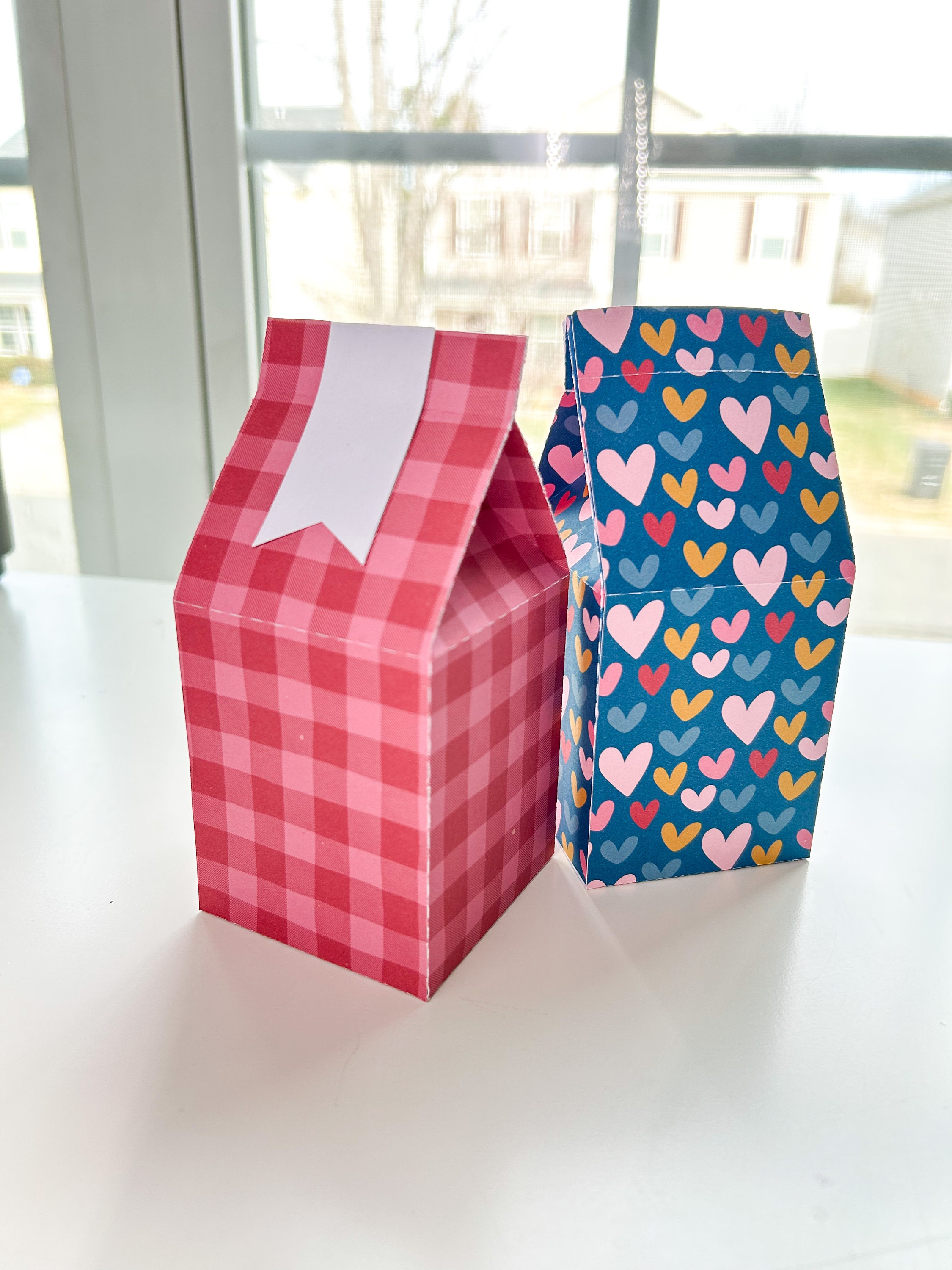 Milk Box Template With Pattern, Milk Box Template PDF, Valentines Day ...