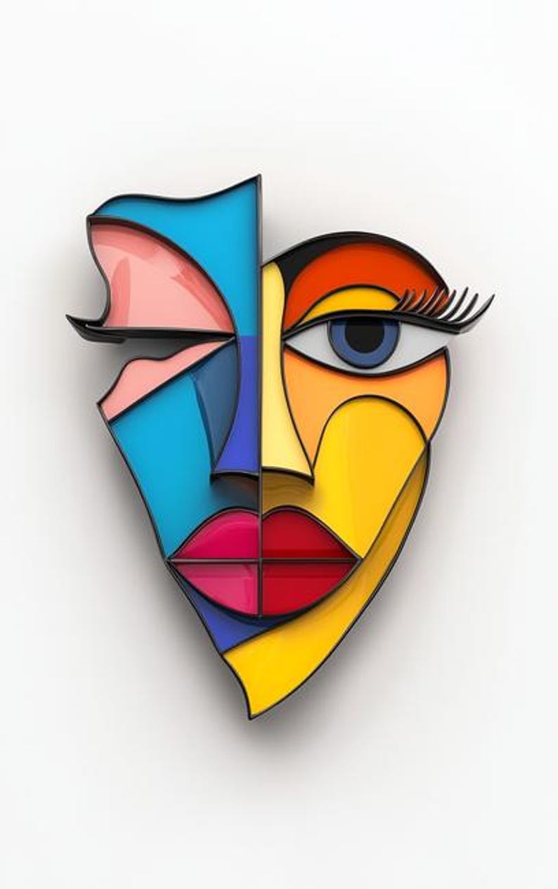 4x Abstract Face Art Print: Modern Home Decor (digital Download) - Etsy