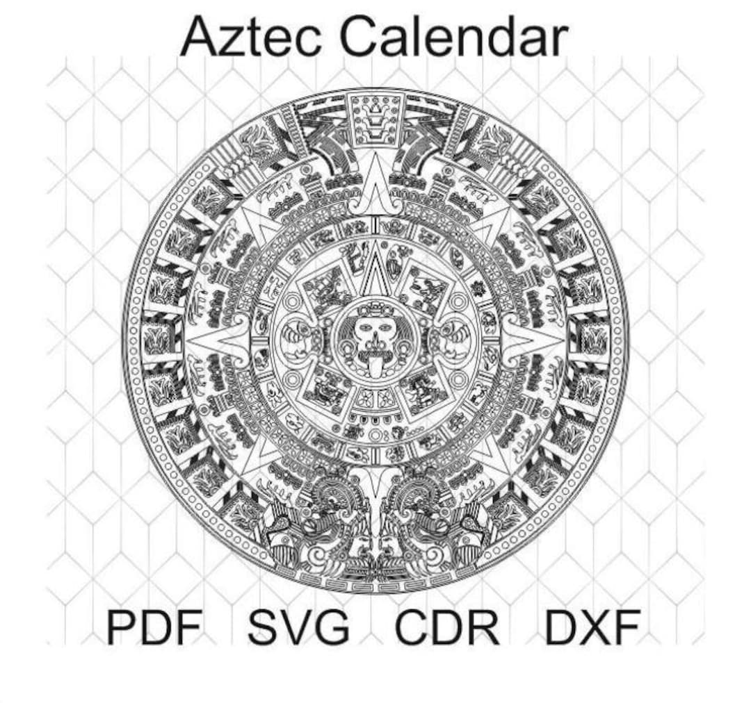 Aztec Calendar Svg | Aztec Calendar Dxf | Aztec Calendar Cdr | Aztec ...