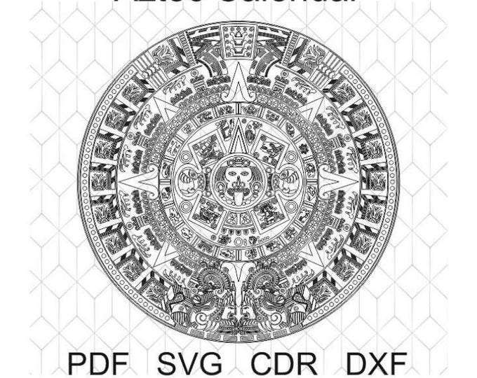 Aztec Calendar, Calendar, Azteca, SVG, DXF, PNG, Vector, Screen ...