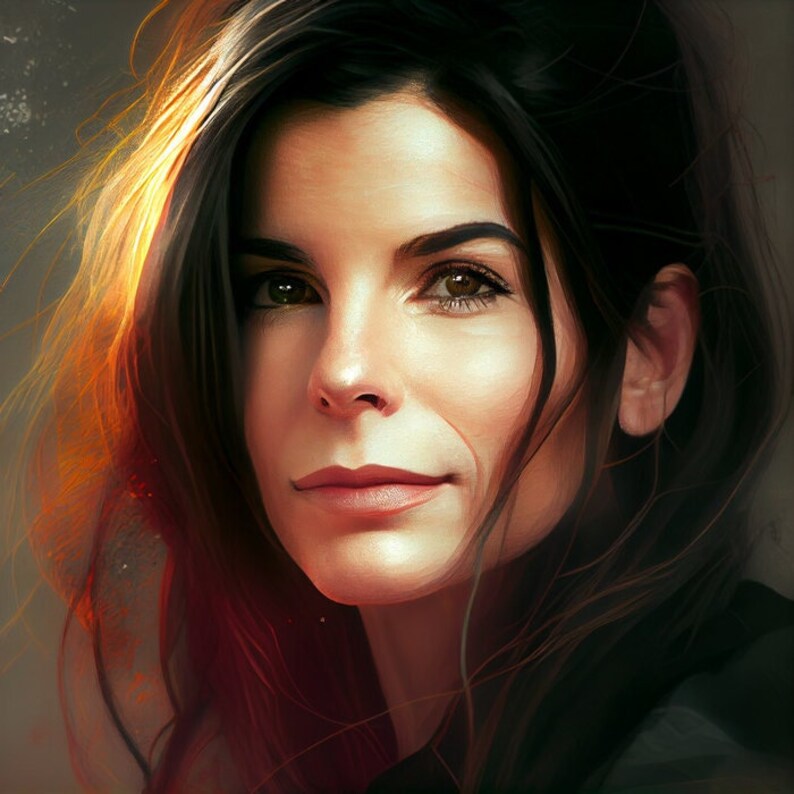 Sandra Bullock Portrait File | Digital Art | Wall Art | Square | High ...
