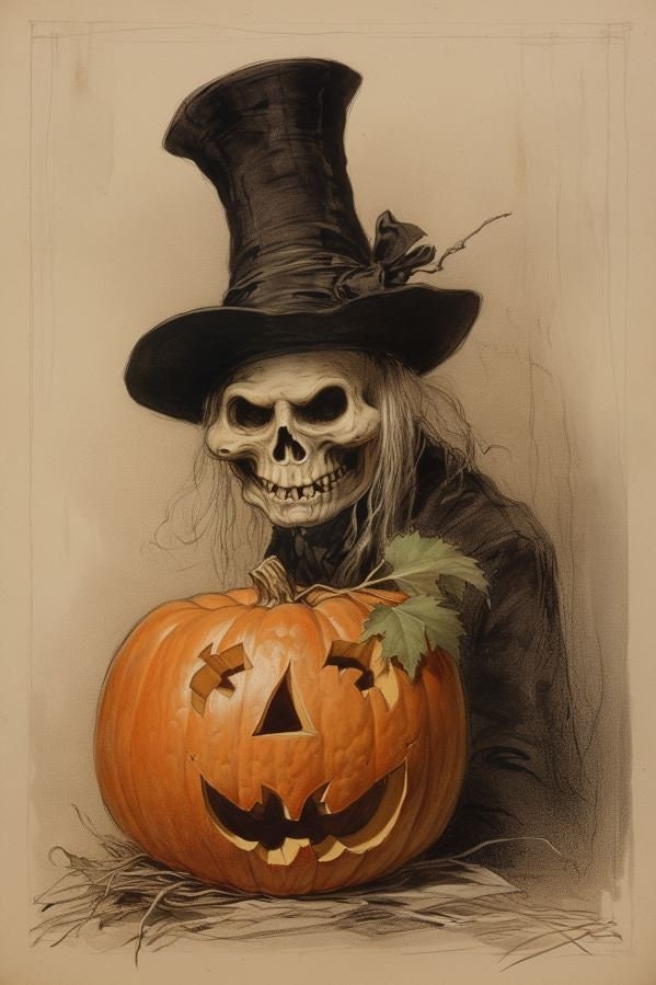 Vintage Halloween Collection Art Digital Download | Spooky Home Decor ...
