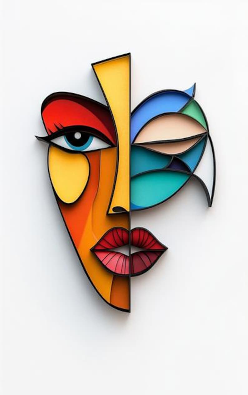 4x Abstract Face Art Print: Modern Home Decor (digital Download) - Etsy