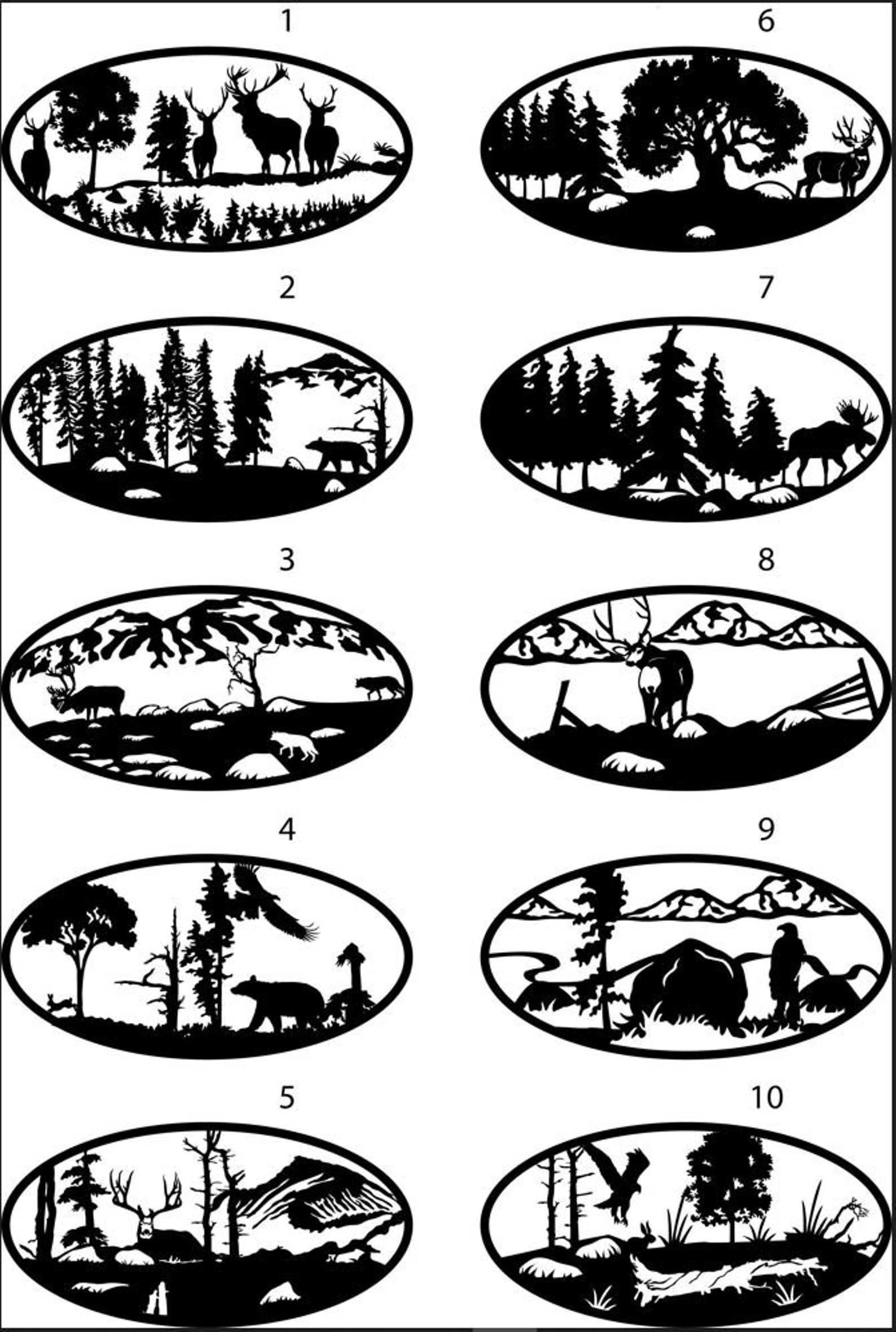 10 Landscape Birds and Animals Vector Dxf Files for Laser Cut, Cnc ...