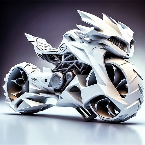 Futuristic Motorcycle Art File | Digital Art | Wall Art | Square | High ...