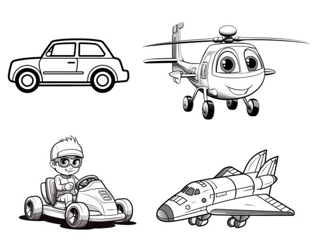 20 Fun and Educational Vehicle Coloring Pages for Kids - Instant ...