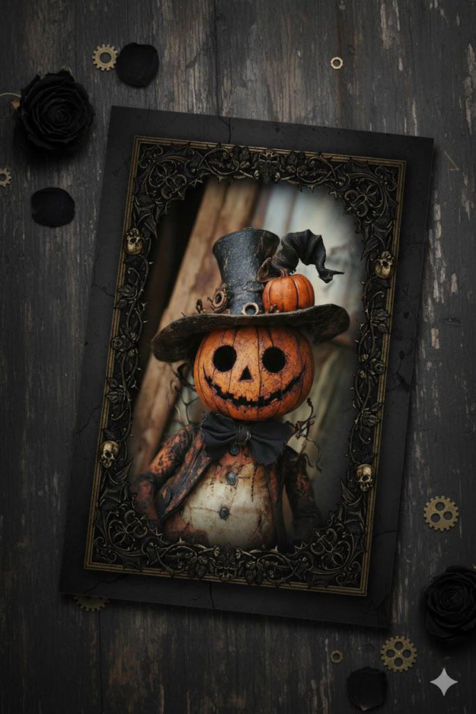 Vintage Halloween Art Prints: Spooky Home Decor Halloween Gothic Card ...