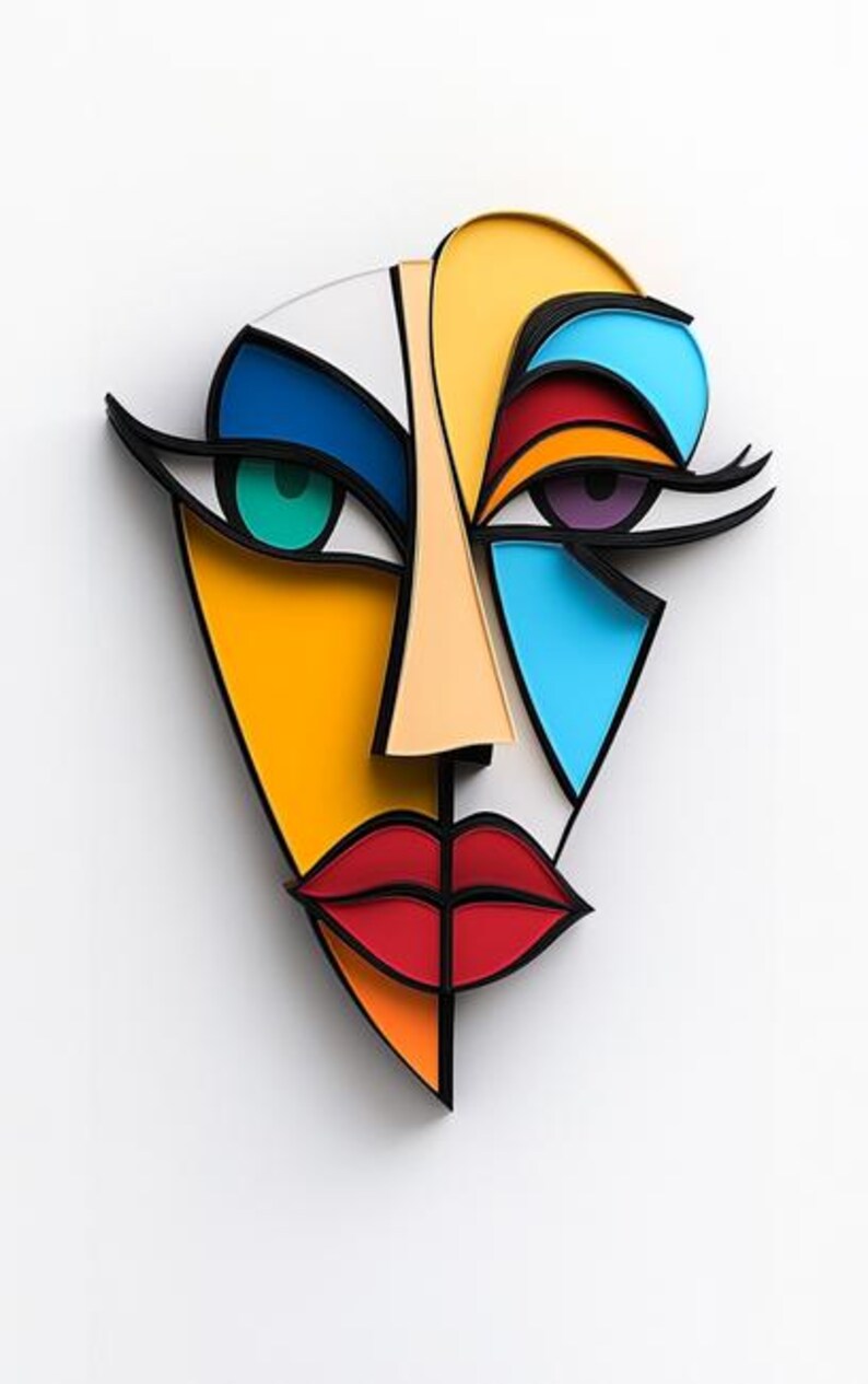 4x Abstract Face Art Print: Modern Home Decor (digital Download) - Etsy