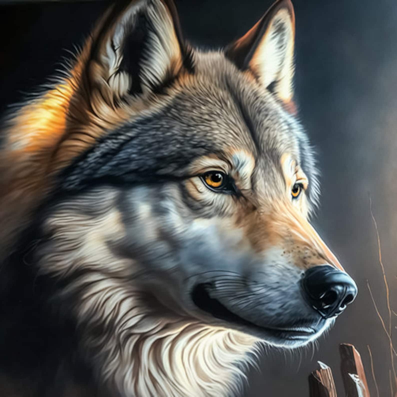Wolf Art File | Digital Art | Wall Art | Square | High Quality Artwork | Print | Digital ...
