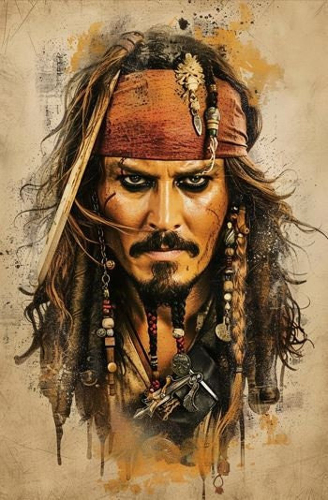 Captain Jack Sparrow Art Print: Pirates of the Caribbean (digital ...