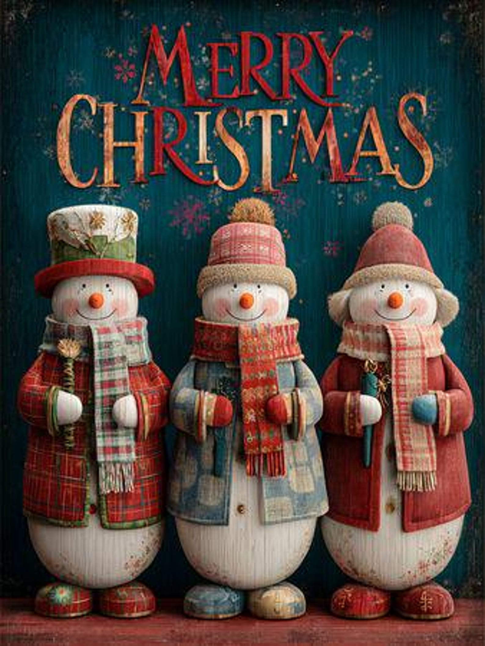 Rustic Wooden Christmas Art | Plaid Snowmen & Nutcracker Prints ...