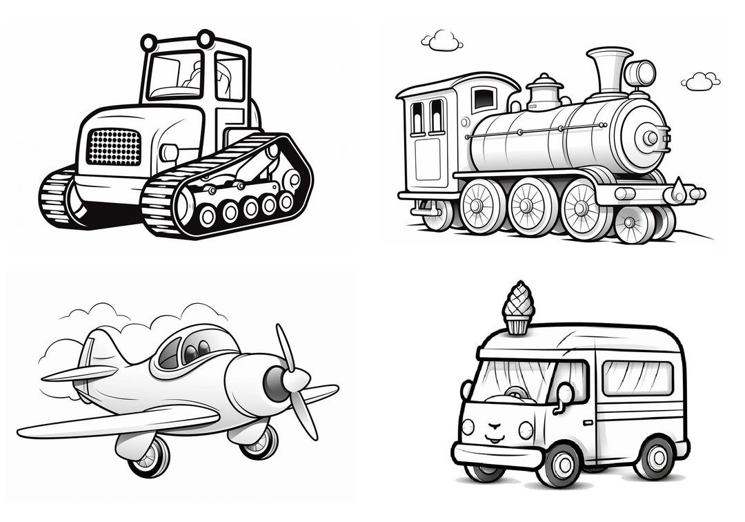 Fun and Educational Vehicle Coloring Pages for Kids - Instant Download ...