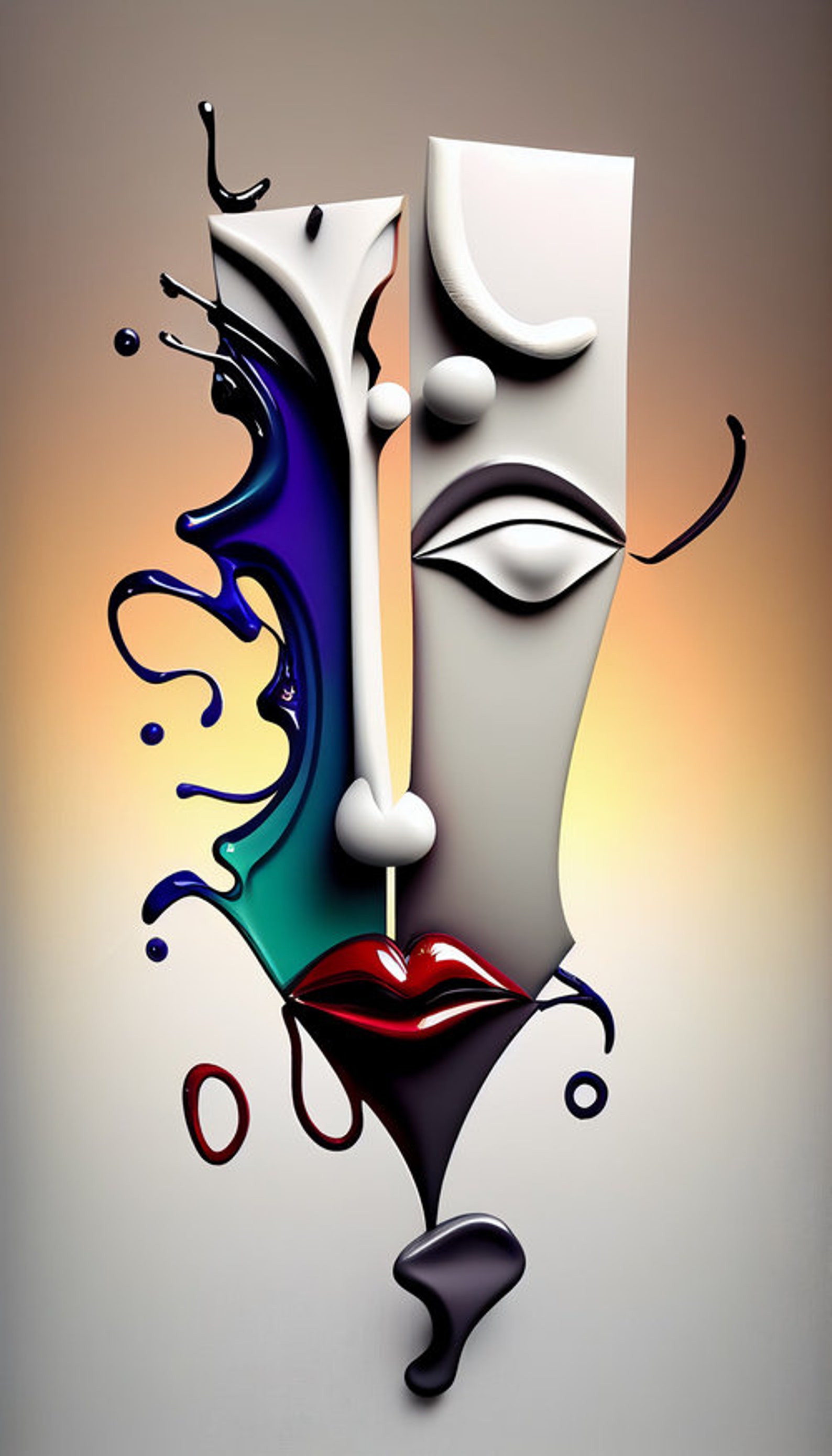 Abstract Face File | Digital Art | Wall Art | Square | High Quality ...