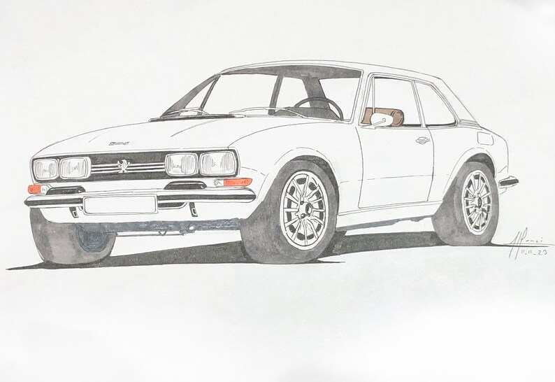 Reproduction Artwork Peugeot 504 Coupé pininfarina - Etsy