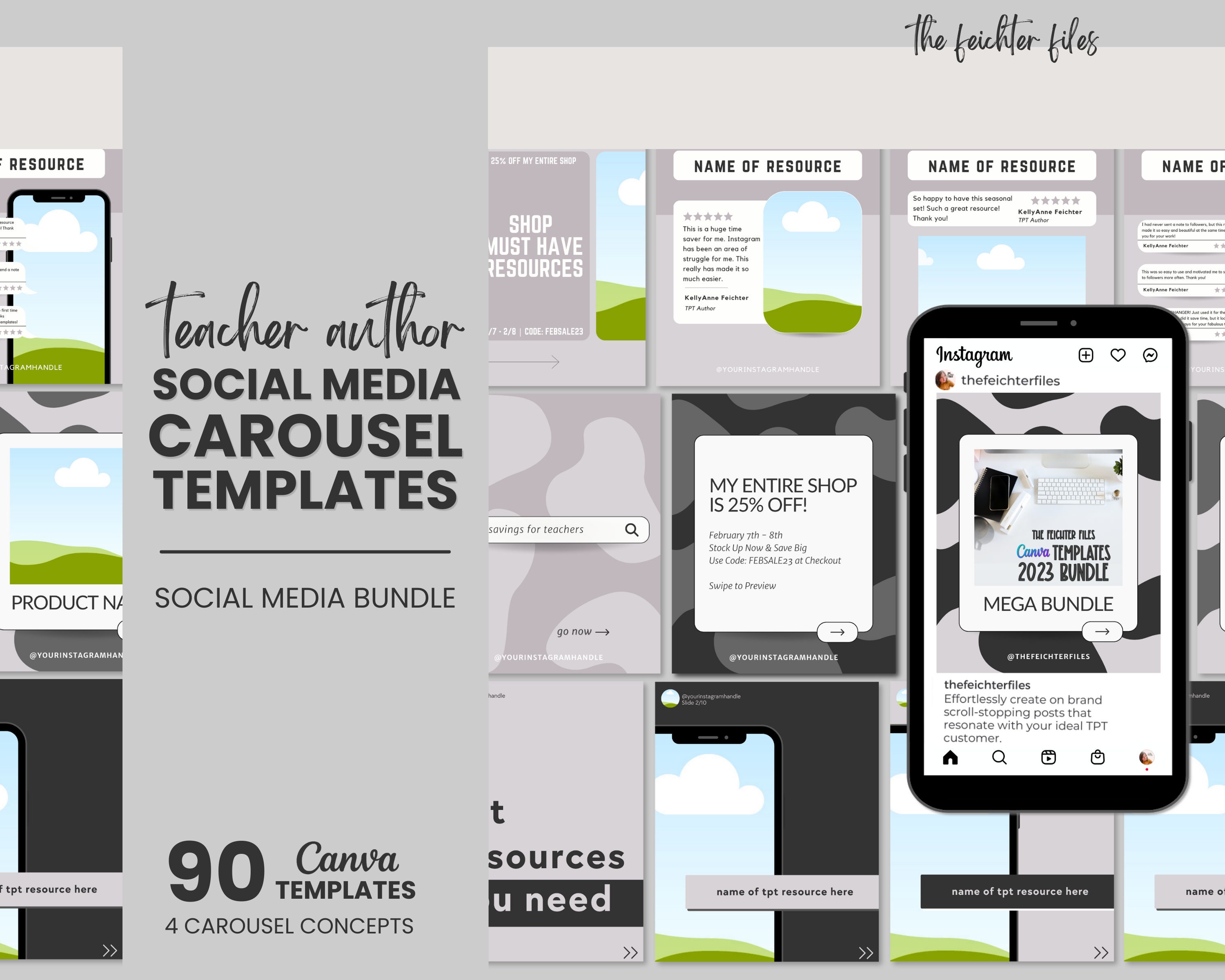 Social Media Carousel Canva Template Teachers Pay Teachers | Teacher ...