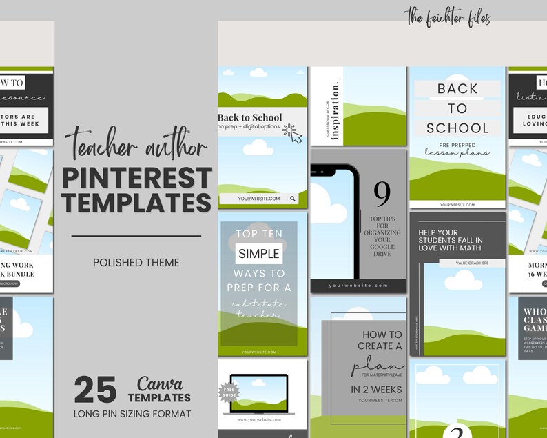Pinterest Pin Canva Templates | Teacher Author, Polished Theme (digital ...