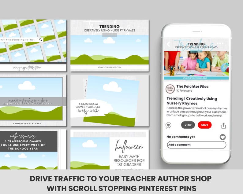 Pinterest Pin Canva Template TPT | Teacher Author | Teacher Seller ...