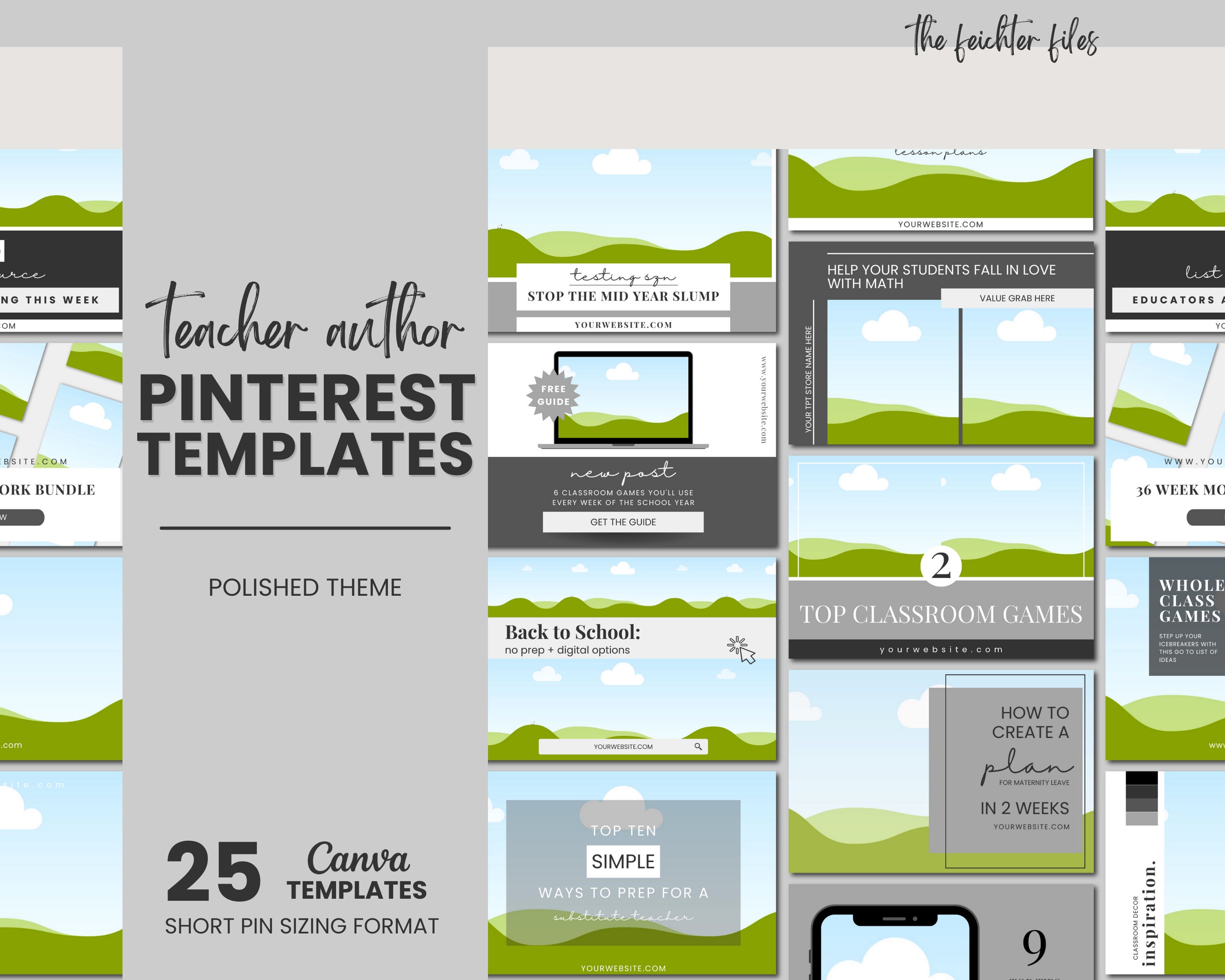Pinterest Pin Canva Template TPT Teacher Author Teacher Seller Social ...