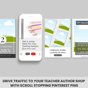 Pinterest Pin Canva Template TPT | Teacher Author | Teacher Seller ...