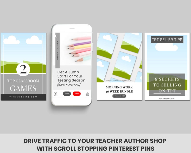 Pinterest Pin Canva Template TPT | Teacher Author | Teacher Seller ...