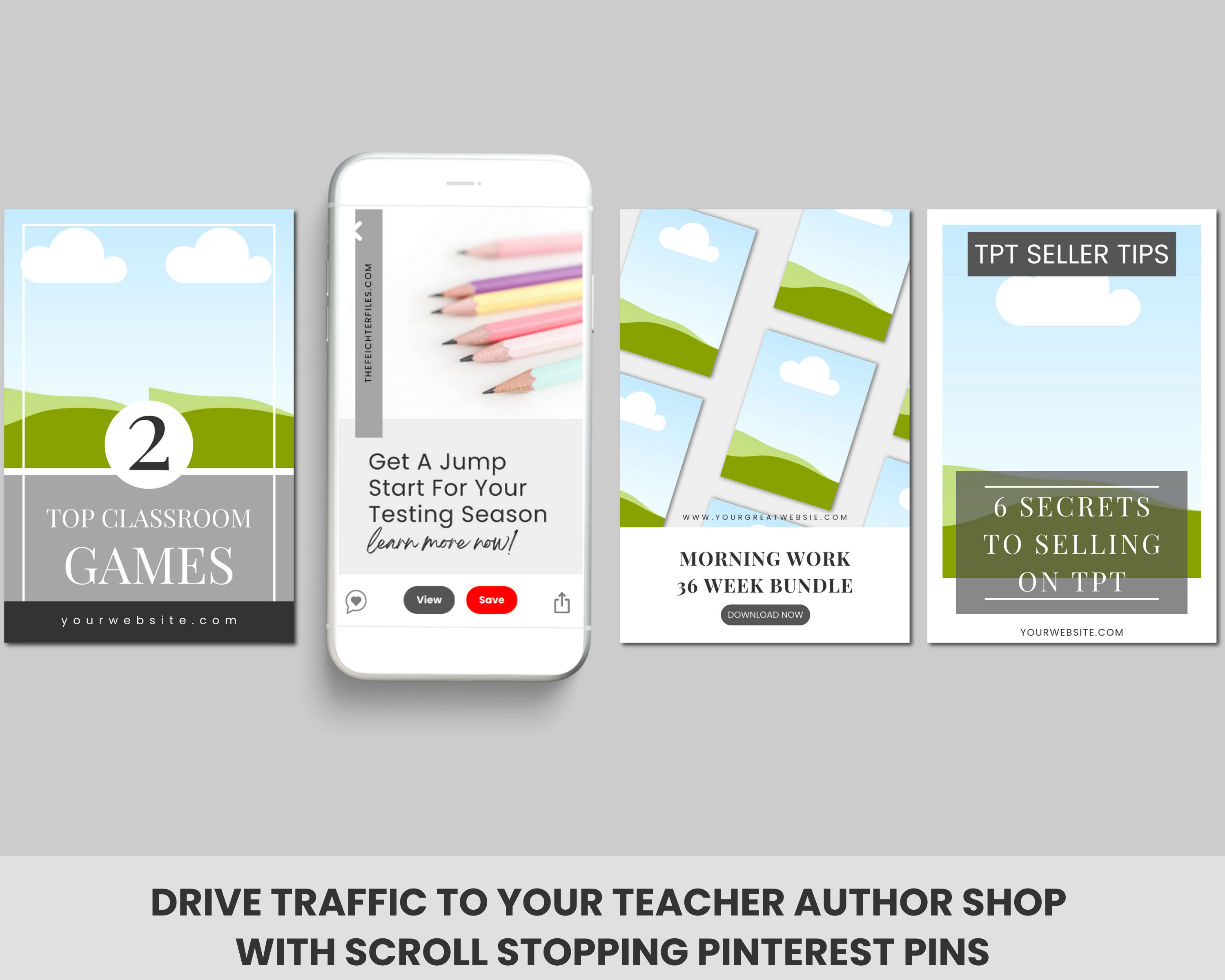 Pinterest Pin Canva Template TPT Teacher Author Teacher Seller Social ...