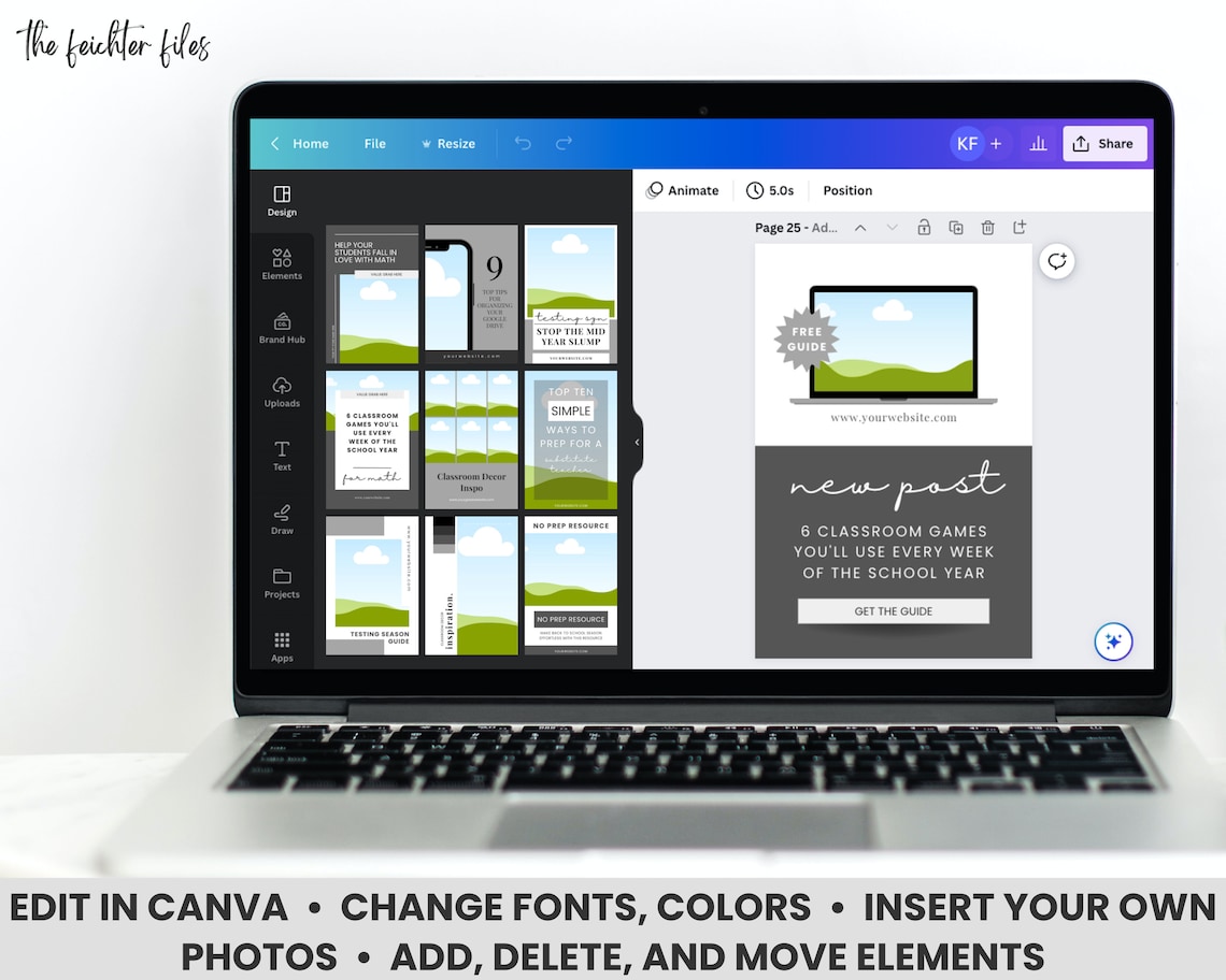 Pinterest Pin Canva Template TPT Teacher Author Teacher Seller Social ...