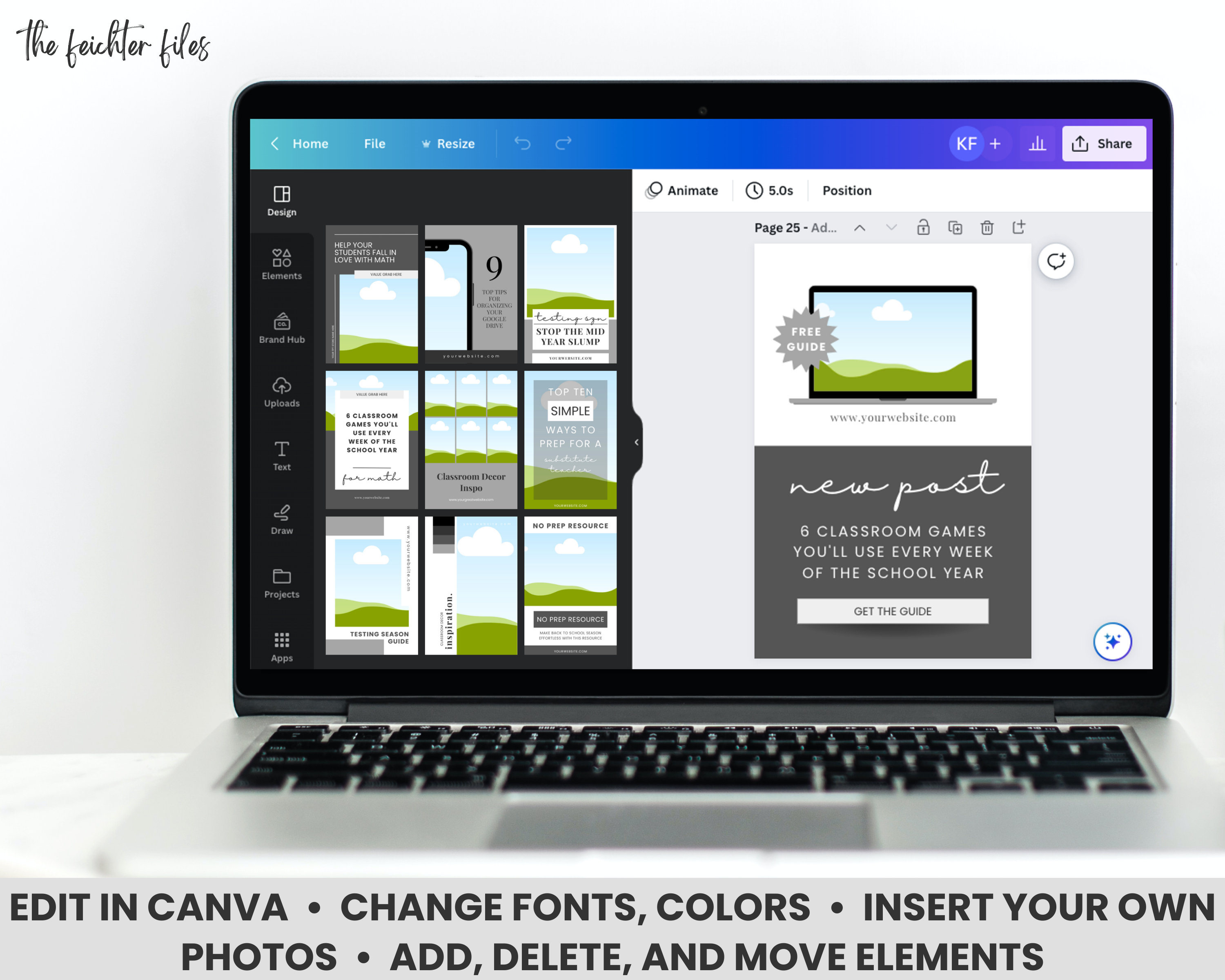 Pinterest Pin Canva Template TPT Teacher Author Teacher Seller Social ...
