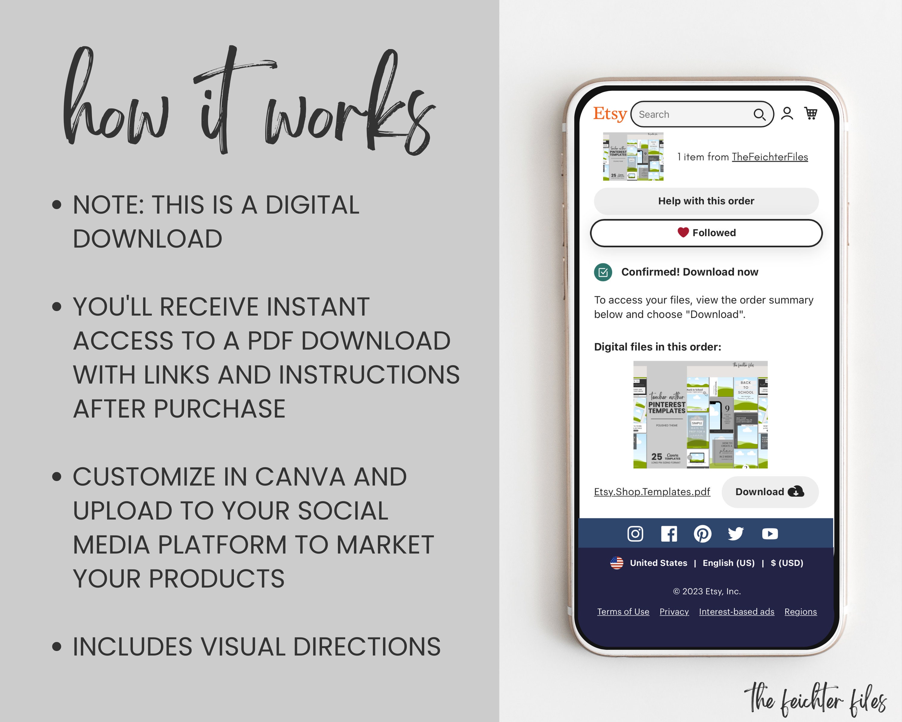 Pinterest Pin Canva Template TPT Teacher Author Teacher Seller Social ...