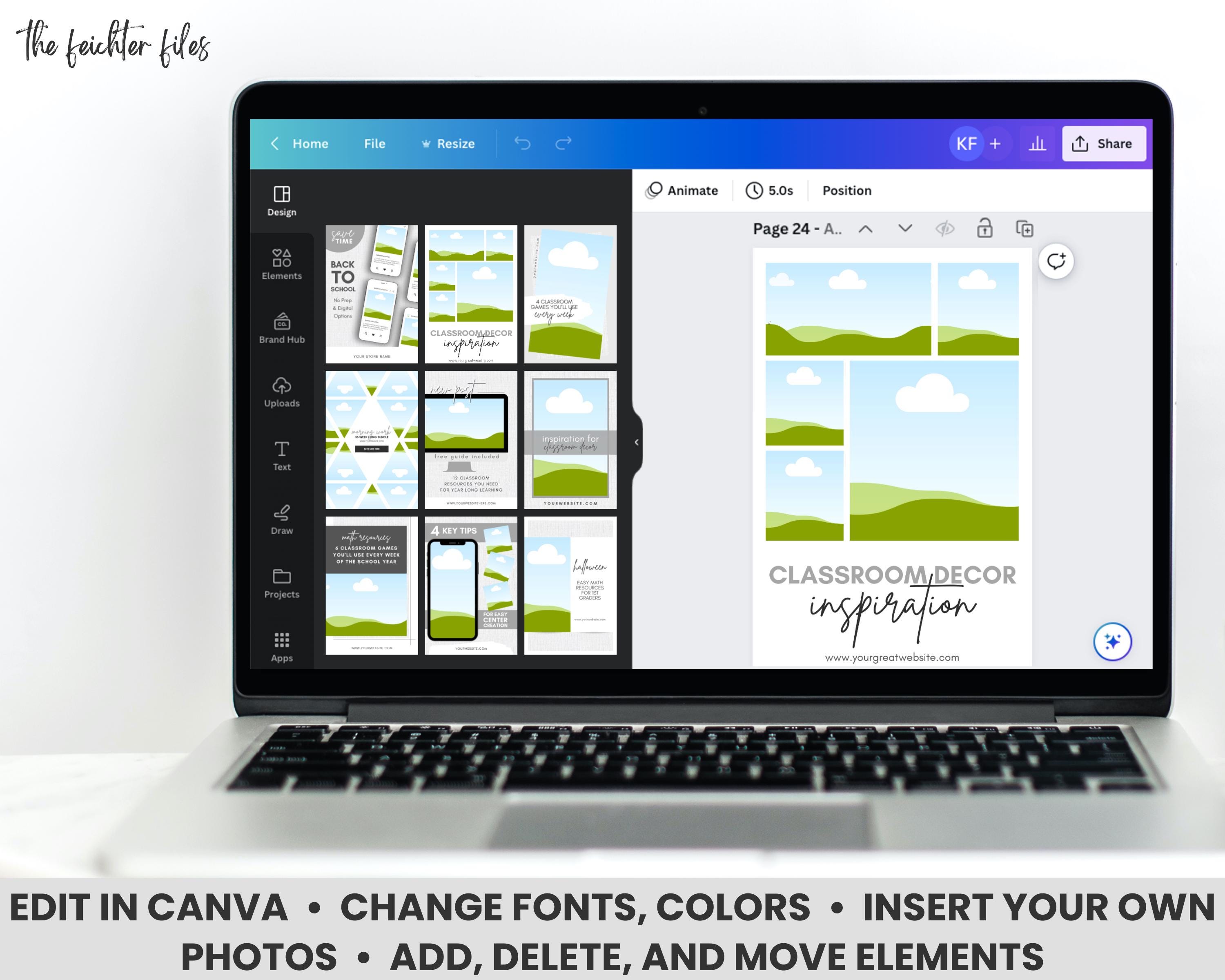 Pinterest Pin Canva Template TPT | Teacher Author | Teacher Seller ...