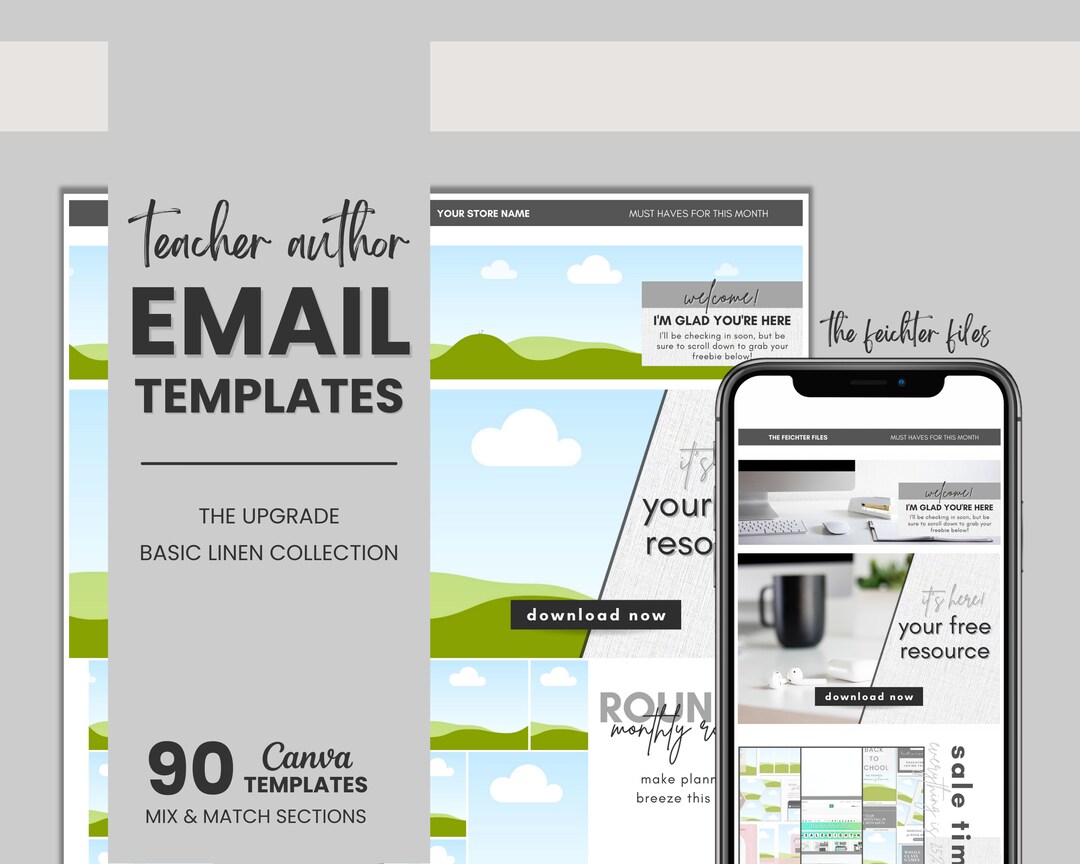 Teacher Author Email Templates | 90 Canva Sections (digital Download ...
