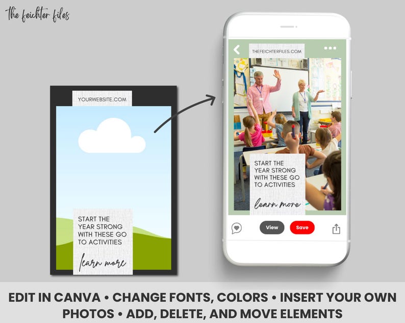 Pinterest Templates for Teacher Authors | Canva Basic Linen Theme ...