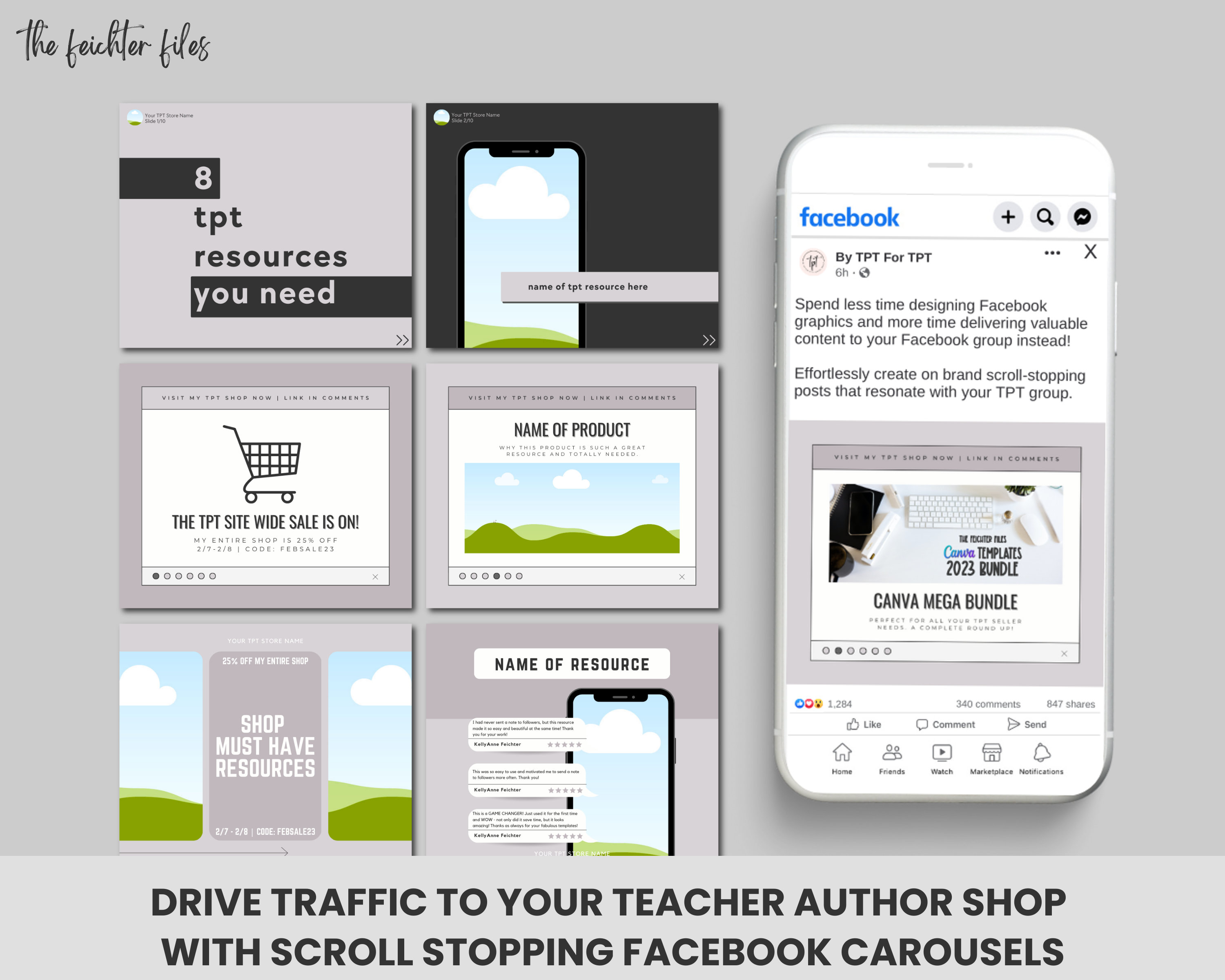 Social Media Carousel Canva Template Teachers Pay Teachers | Teacher ...