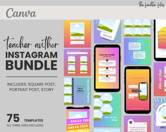 Social Media Story Canva Template Teacher Author Teacher - Etsy