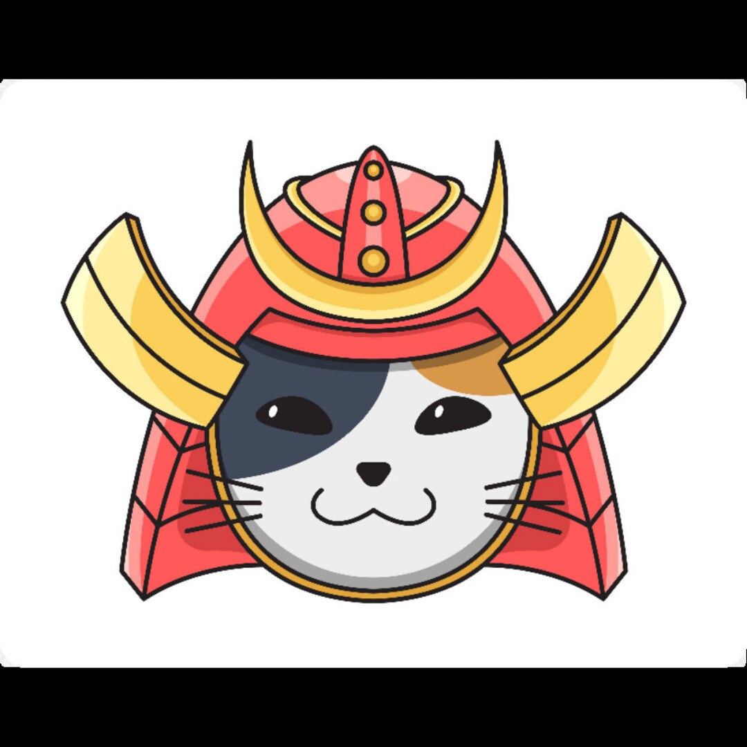 Japanese Samurai Calico Cat Rectangular Mouse Mat 11 X - Etsy