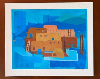 Vintage C. 1986 Spring Storm Hand Painted Native American Indian ...