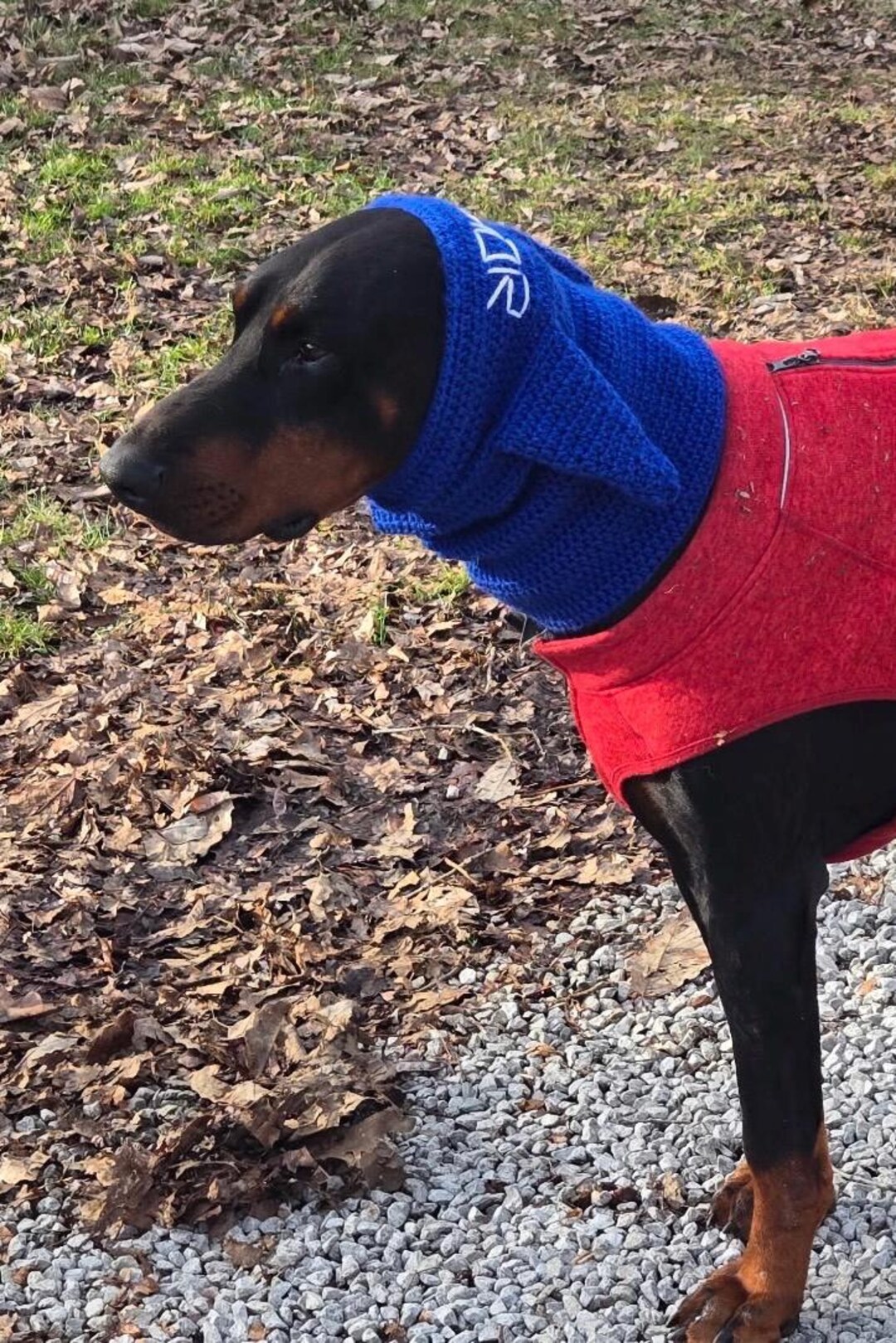 Doberman Snood Hoodie Large Size Ear Warmer 22 Inch Adjustable Ear ...