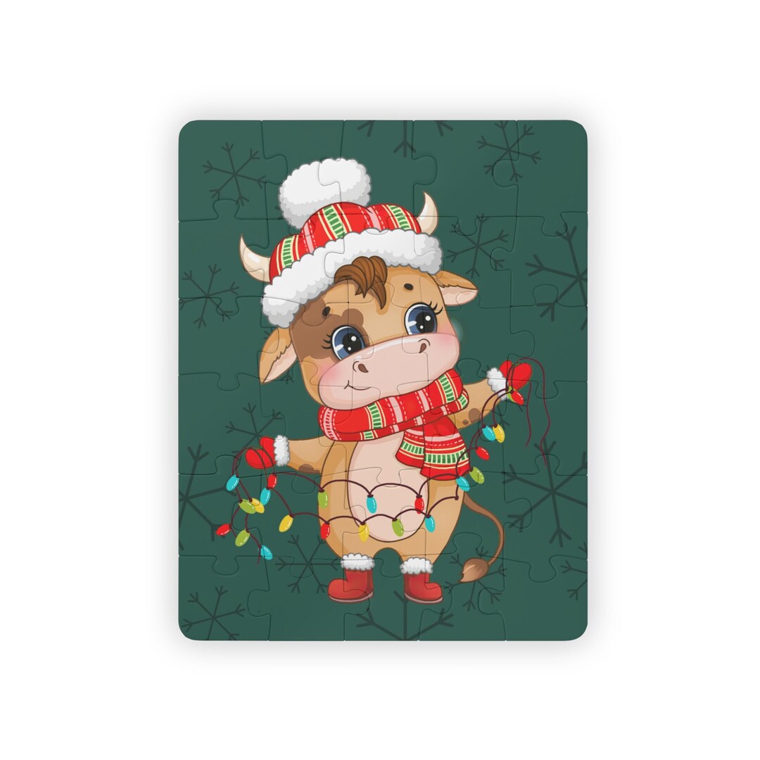 Cow Puzzle Christmas on the Farm Cow Puzzle for Children - Etsy