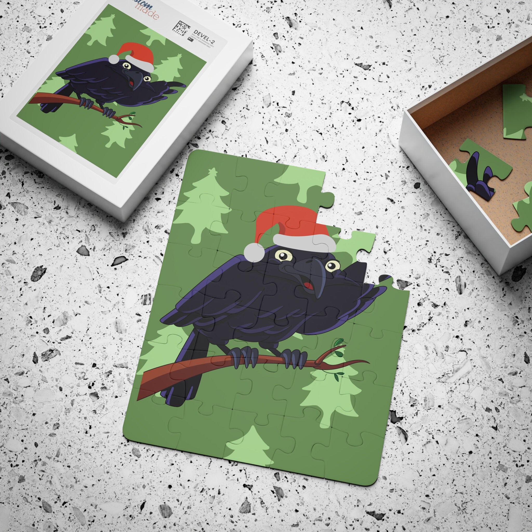 Bird Christmas Puzzle Raven Children's 30-piece Puzzle Christmas Gift ...