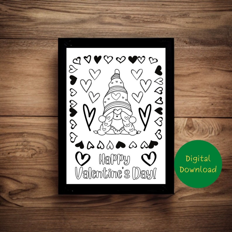 Valentine's Day Coloring Page Girl Gnome Coloring Page Love Gnomies ...
