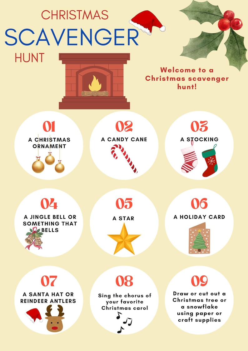 Winter Scavenger Hunt Ideal for Kids Winter Games Christmas Scavenger ...