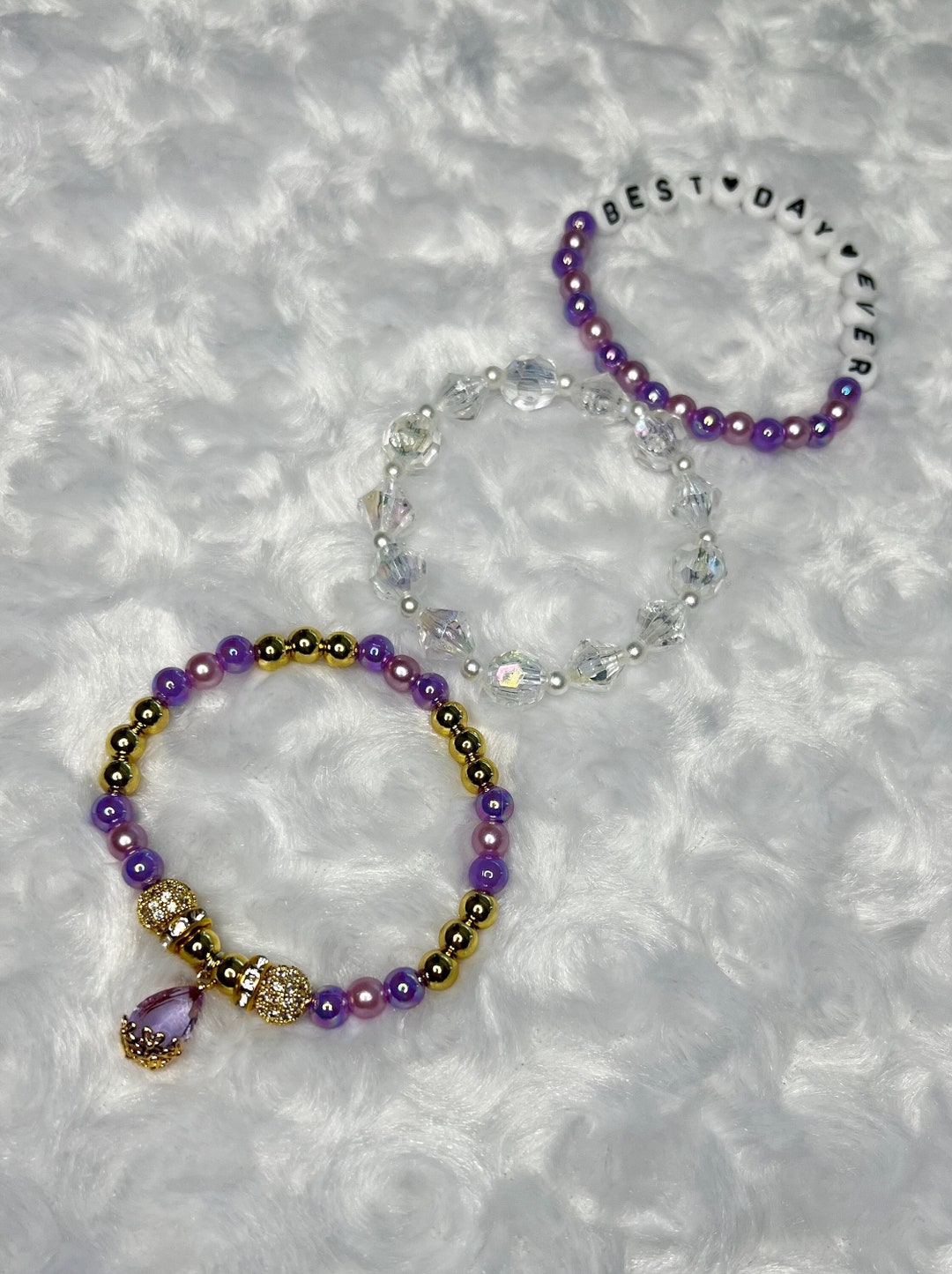 Rapunzel Inspired Beaded Pearl Bracelet | Disney Princess Bracelet - Etsy