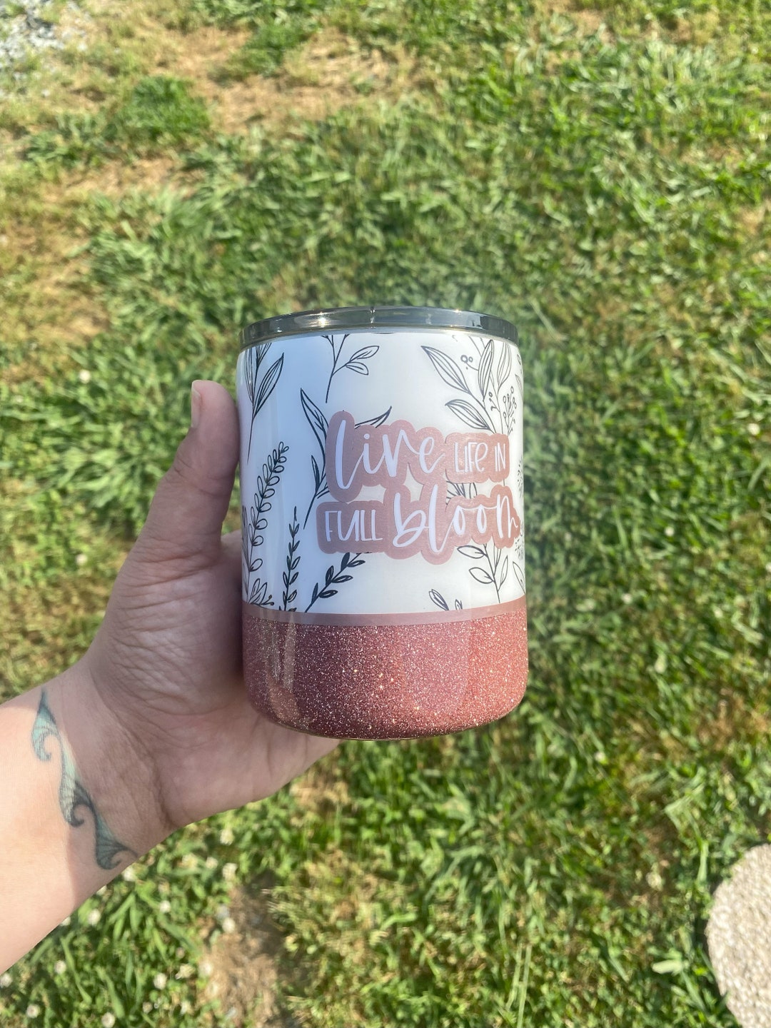 10 Oz Stubby, Live Life in Full Bloom, Spring, Flowers, Tumbler - Etsy