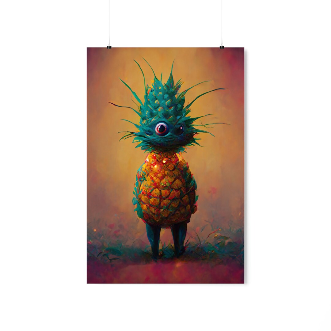 Modern Art Pineapple Alien - Etsy