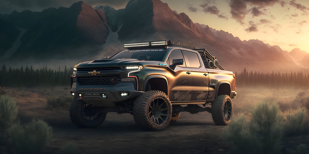 Ultimate Off-roading 2020 Chevy Silverado in a Mountainous Valley - Etsy