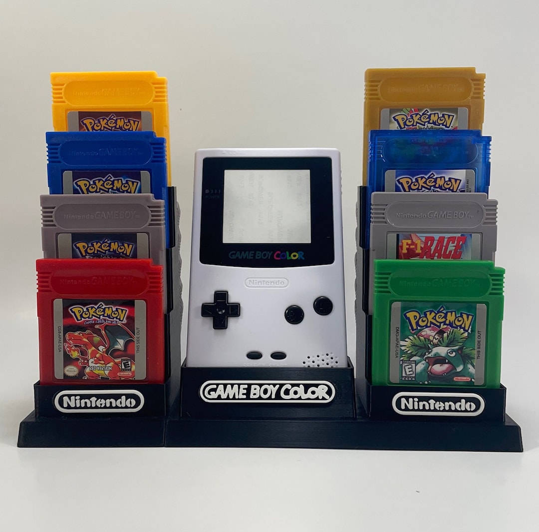 Nintendo Gameboy Color & 18 Game Cartridges Display/stand/holder ...