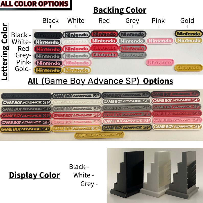 Game Boy Advance SP Console Display / Stand (customize Colors) - Etsy