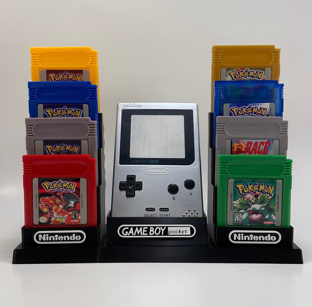 Nintendo Game Boy Pocket and 18 Game Cartridges Display/stand/holder ...